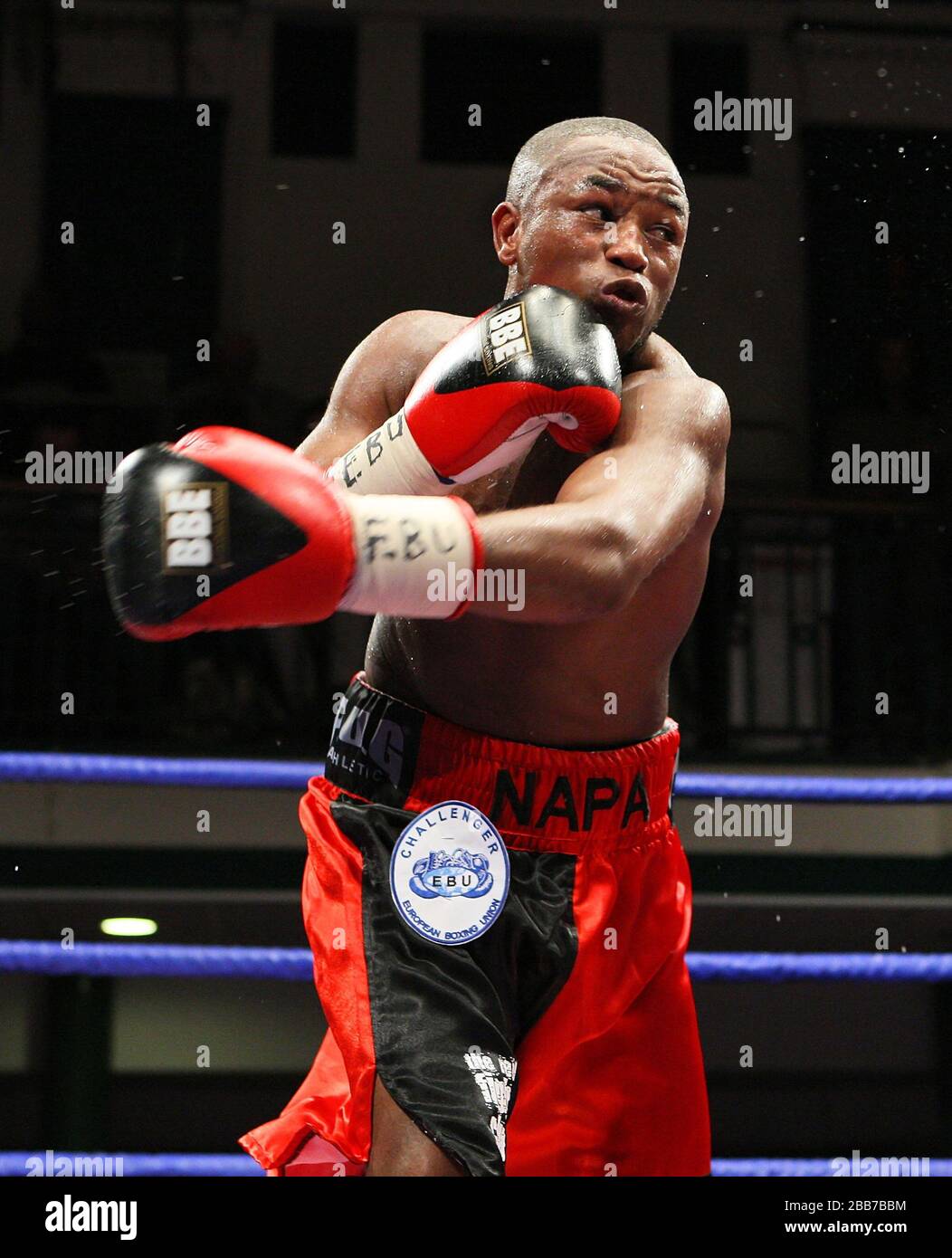 Ian Napa (Hackney, red/black shorts) defeats Carmelo Ballone (Belgium ...