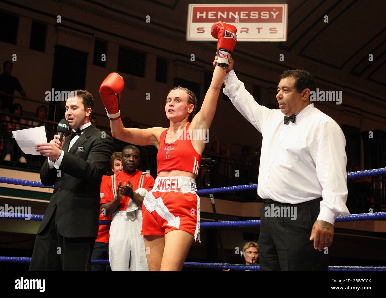 Angel McKenzie (Thornton Heath, red shorts) defeats Lana Cooper (Wales ...