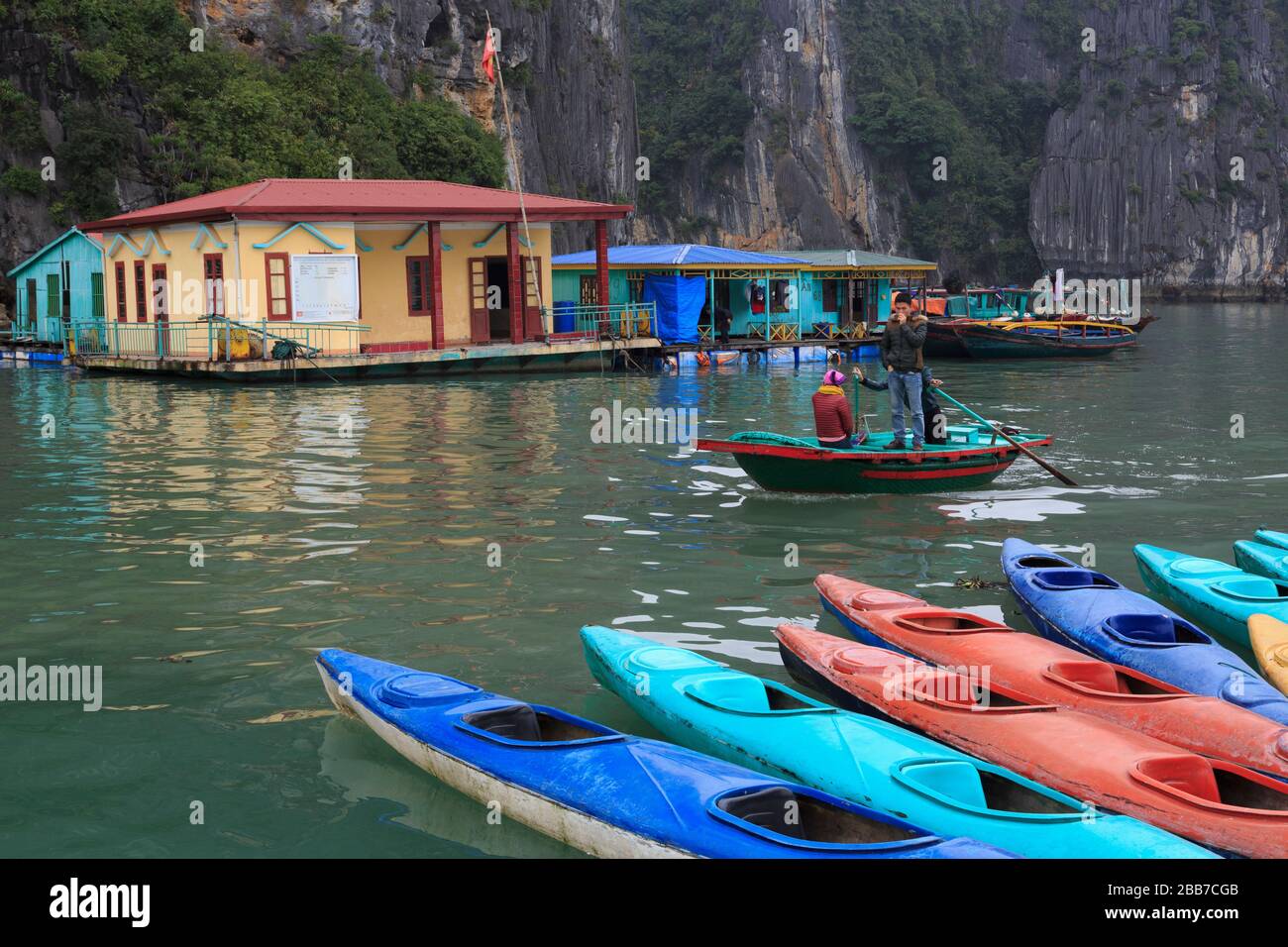Floating village in Halong Bay,Vietnam,Asia Stock Photo - Alamy