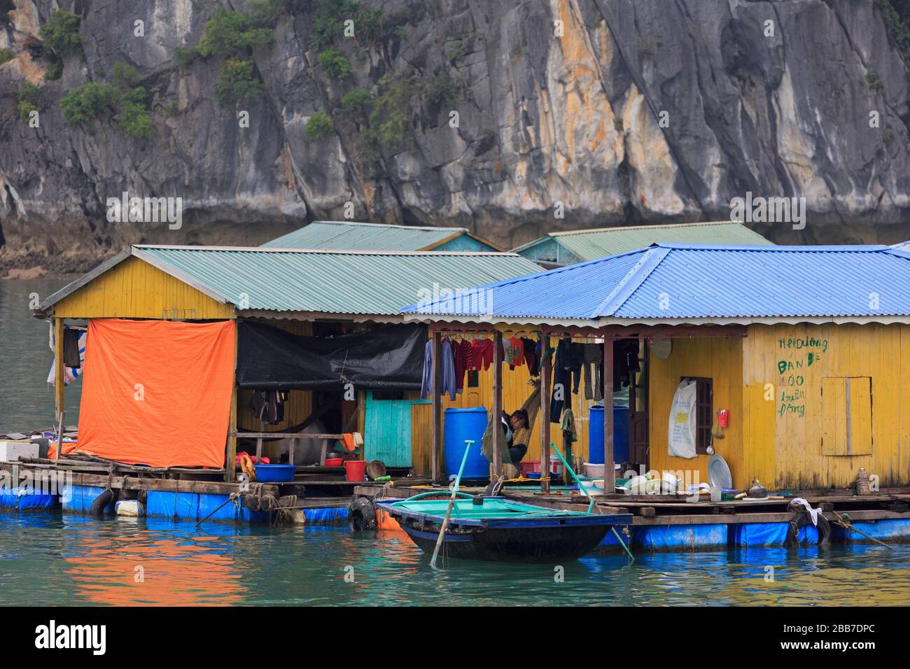 Floating village in Halong Bay,Vietnam,Asia Stock Photo - Alamy