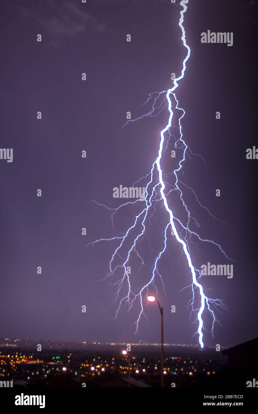lightning bolt, summer thunderstorm, severe weather, desert ...