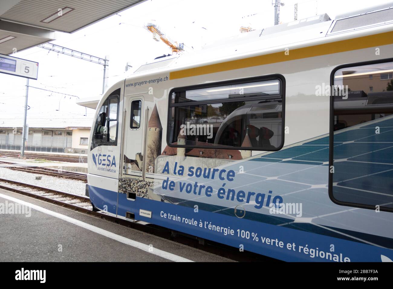 Swiss Train to Bulle, Gruyère in the canton of Fribourg, Switzerland ...