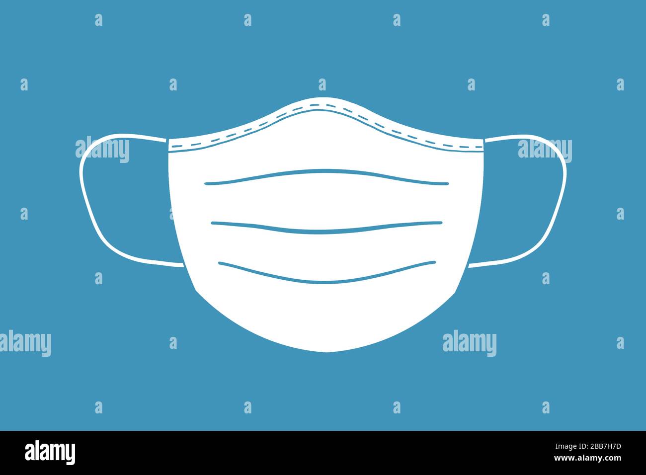 illustration of mouth protection face mask with blue background Stock ...