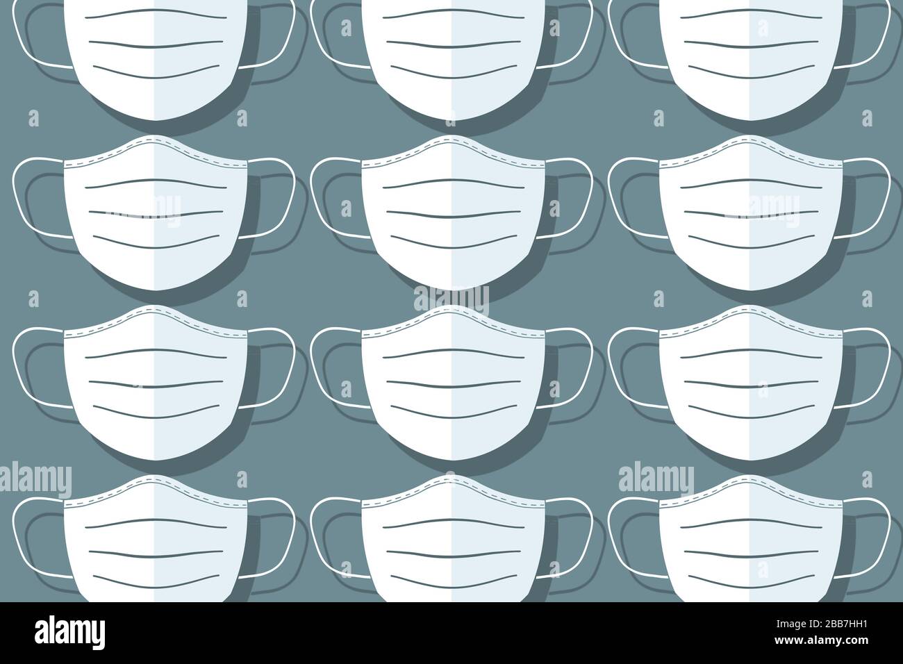 group of mouth protection face mask with blue background Stock Photo ...