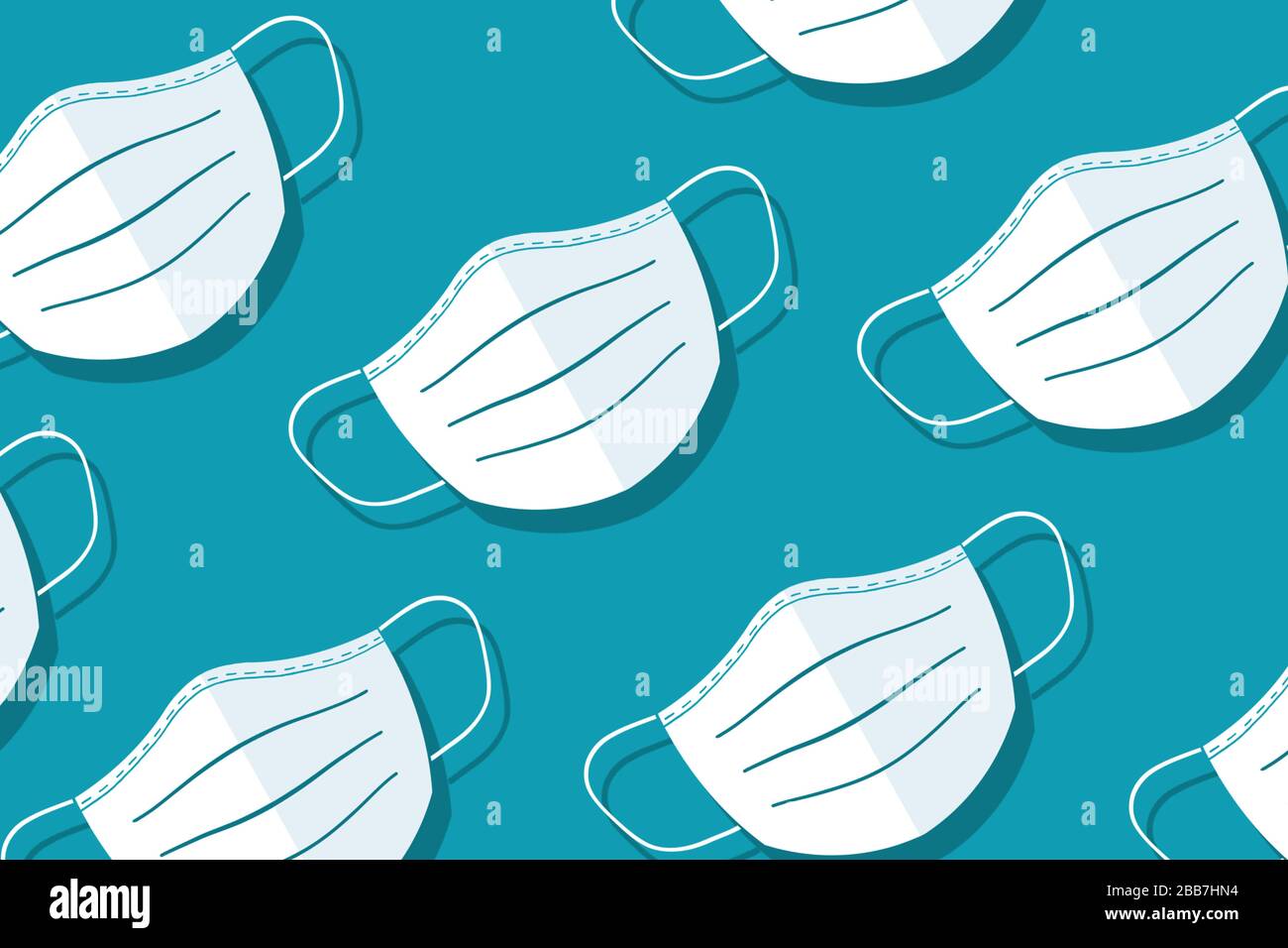 illustration of lines of mouth protection face masks Stock Photo - Alamy