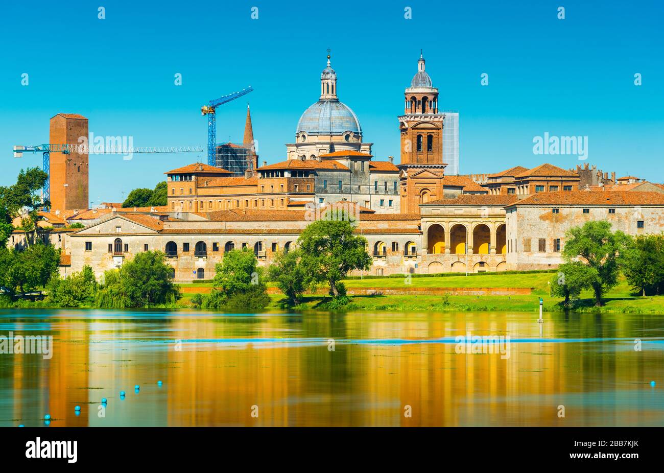 Mantova - July 2017, Italy: Old architecture of Mantova reflected in ...