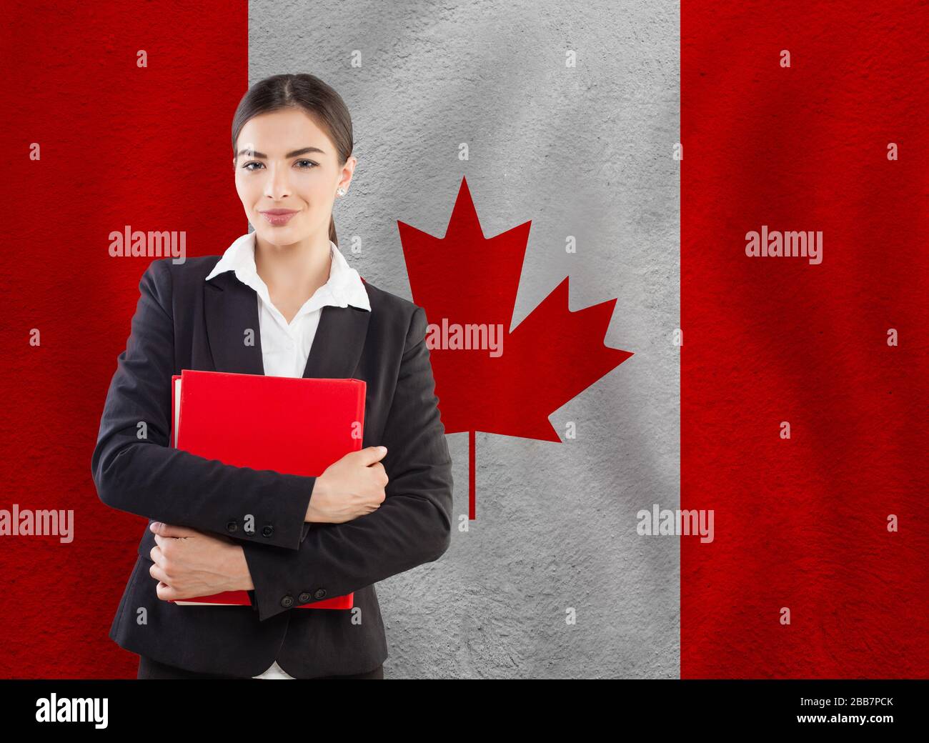 Canadian flag girl hi-res stock photography and images - Alamy