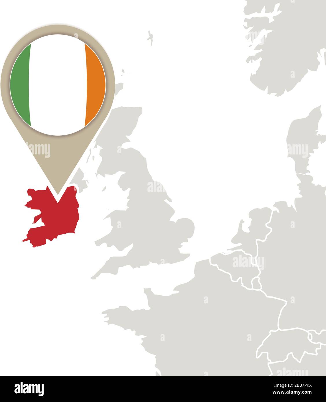 Europe with highlighted Ireland map and flag Stock Vector Image & Art ...