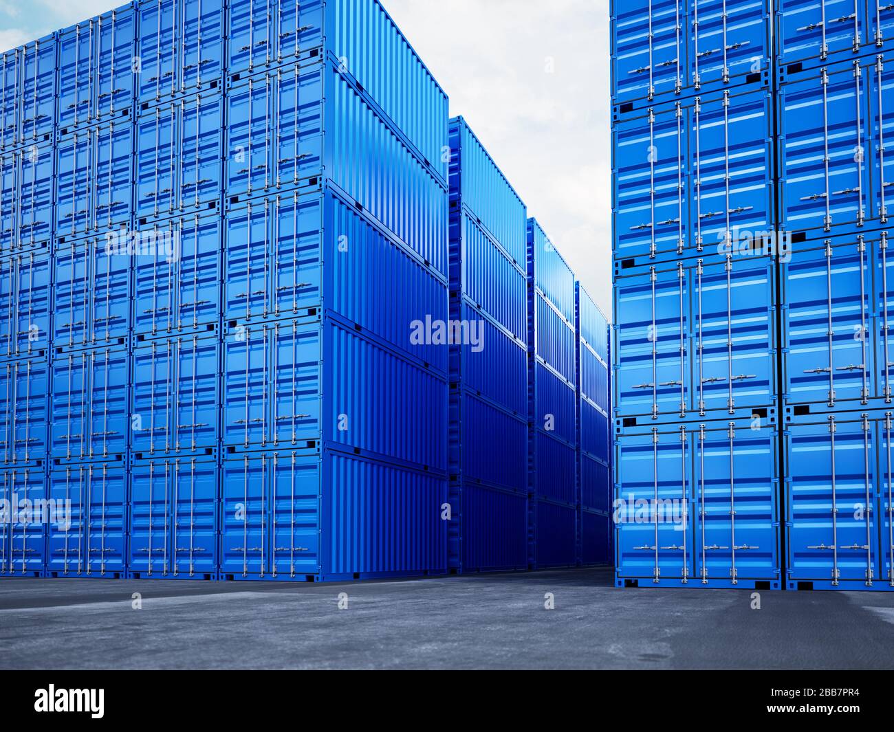 Cargo containers. 3d rendering illustration Stock Photo - Alamy
