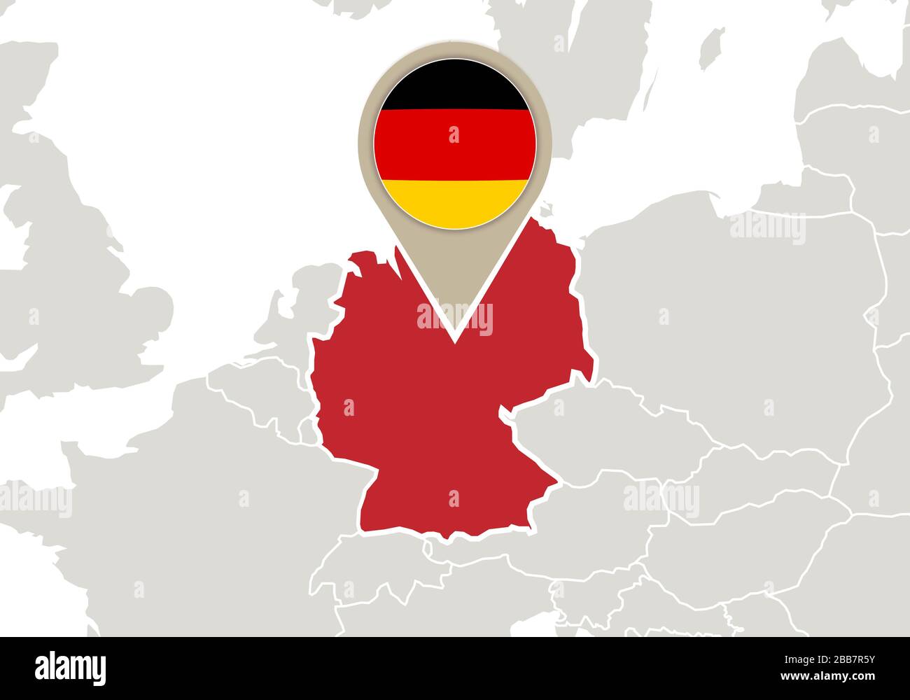 Europe with highlighted Germany map and flag Stock Vector Image & Art ...