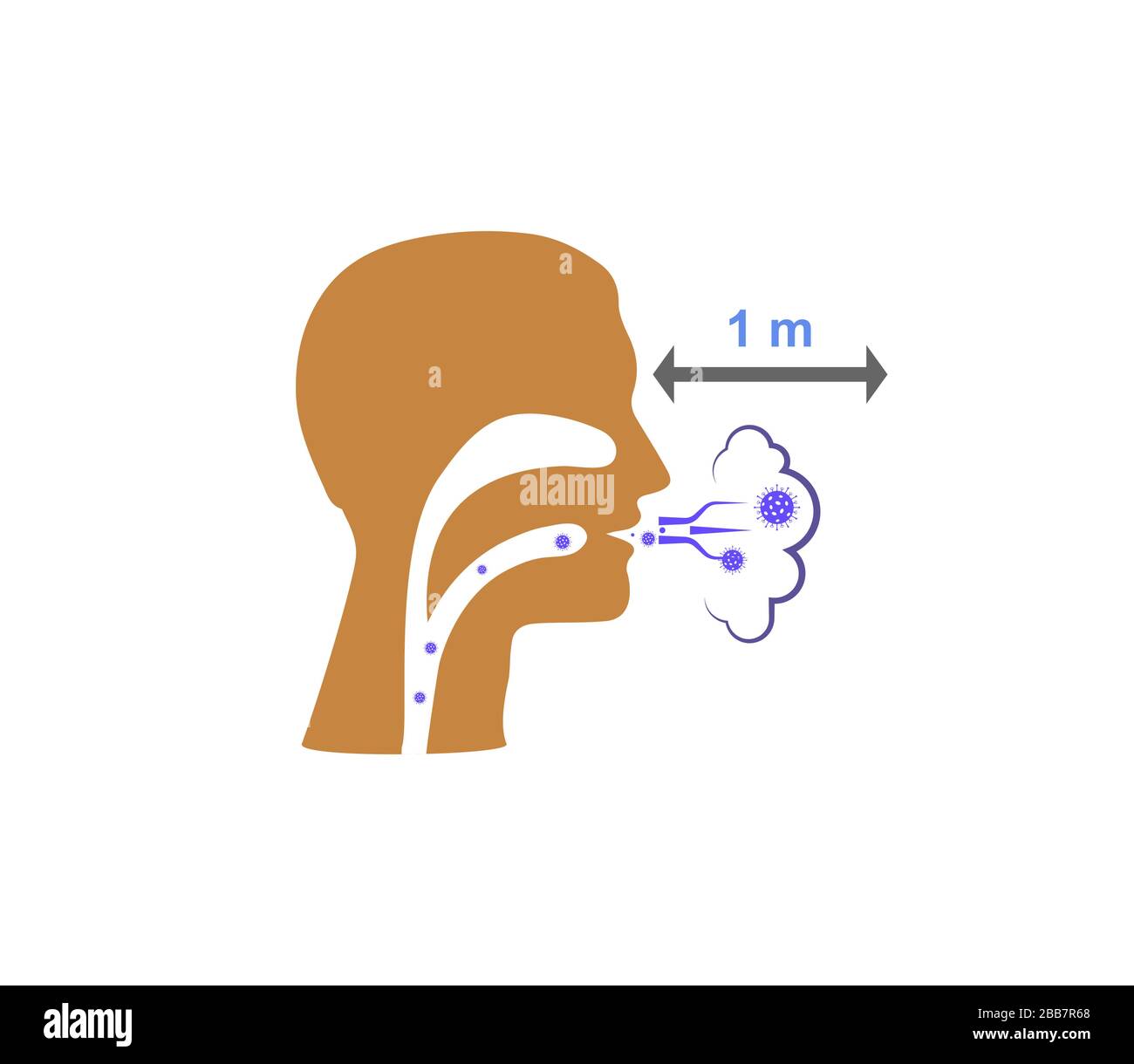 Common cold, cough, flu icon. Vector illustration, flat design Stock ...