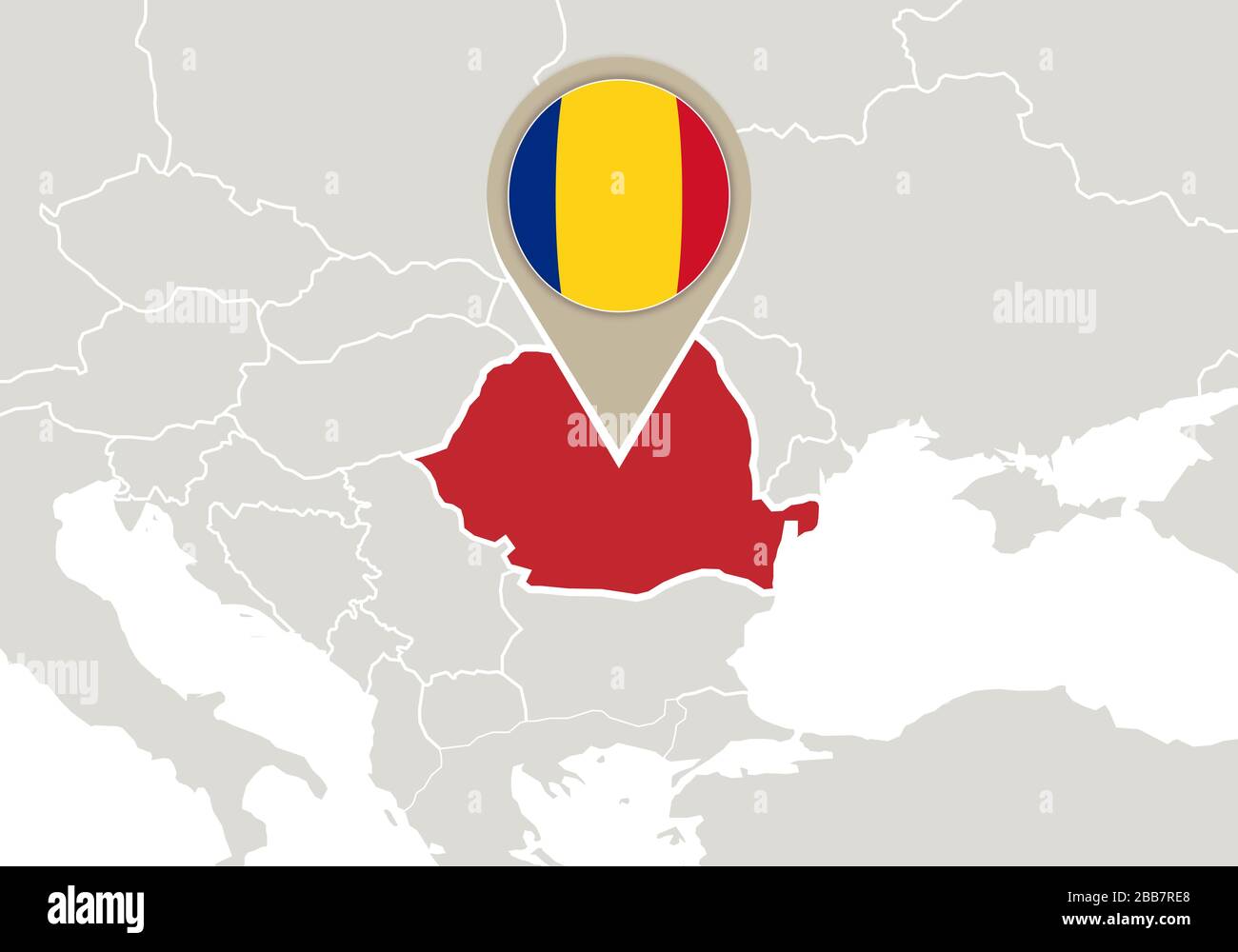 Map europe highlighted romania hi-res stock photography and images - Alamy