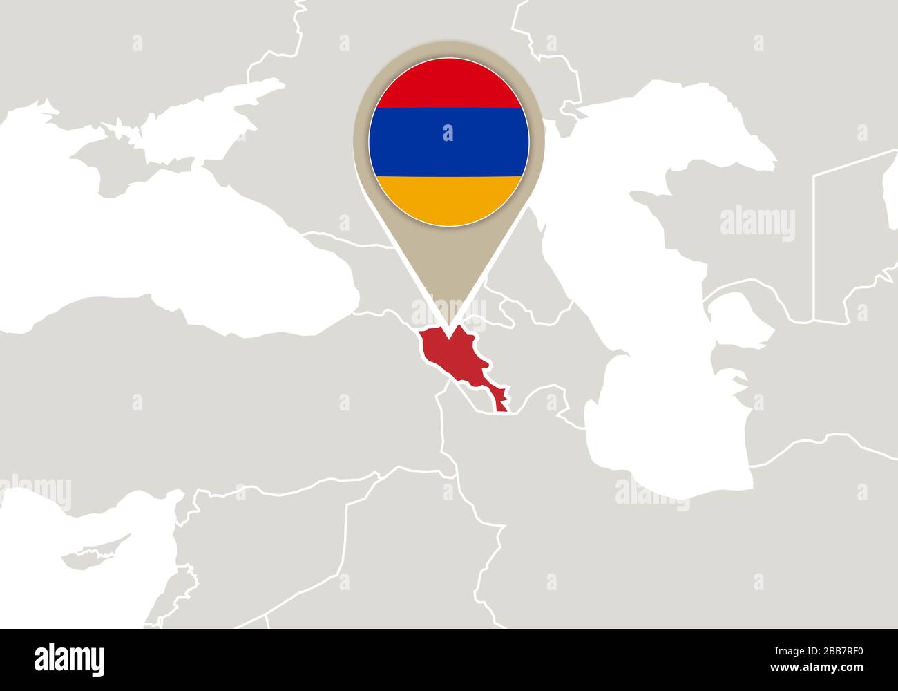 Europe with highlighted Armenia map and flag Stock Vector Image & Art ...