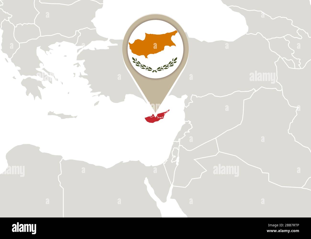 Europe with highlighted Cyprus map and flag Stock Vector Image & Art ...