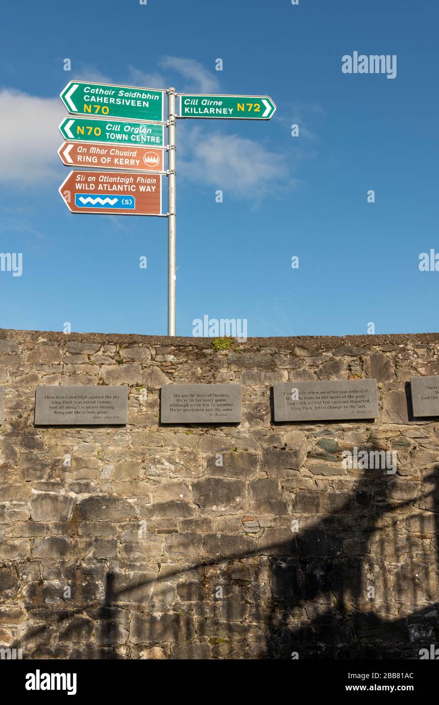 Dual language or bilingual road signs in English and Gaelic for the ...