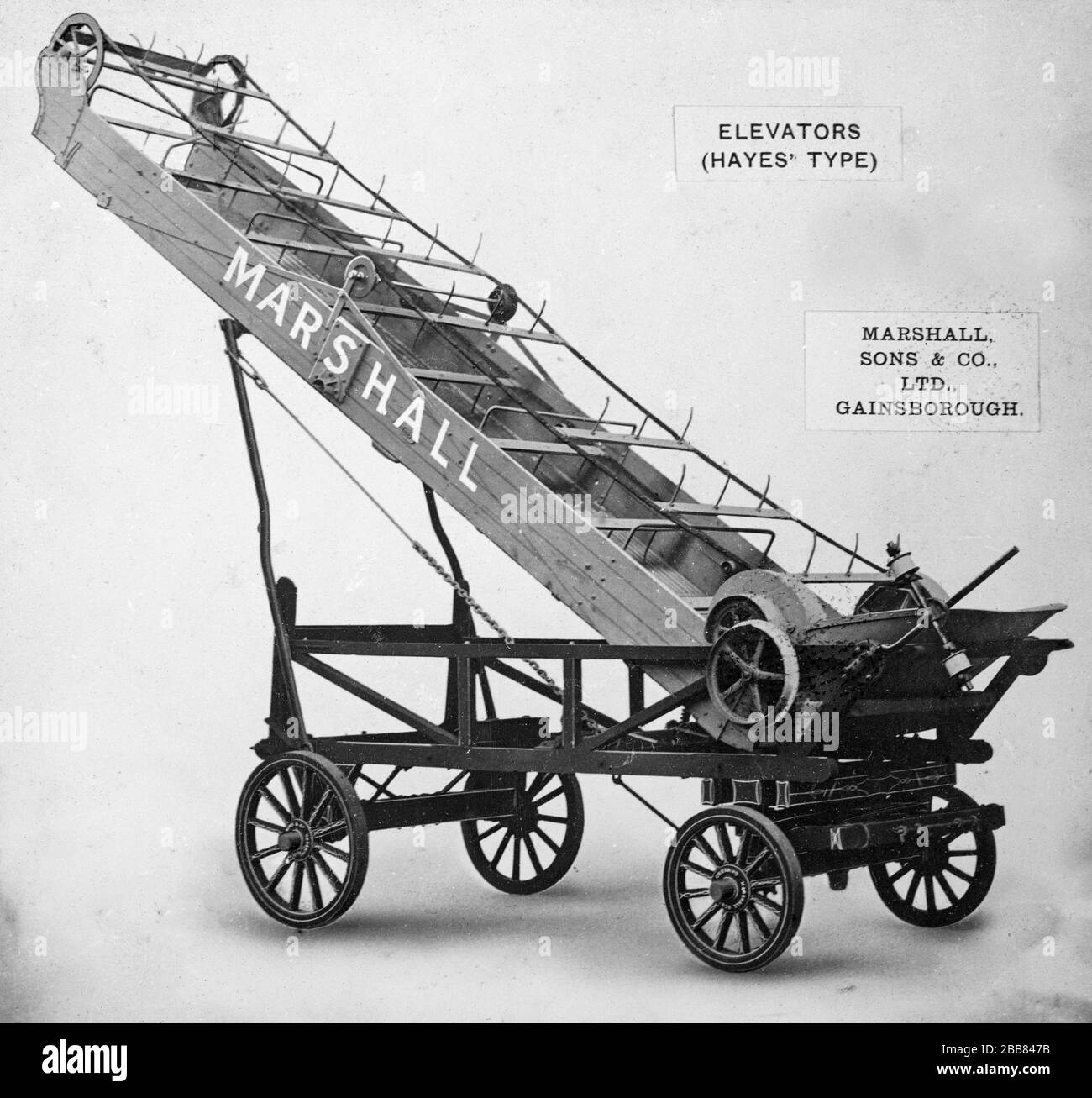 Vintage black and white photograph. Vintage Farm Machinery. Elevators ...