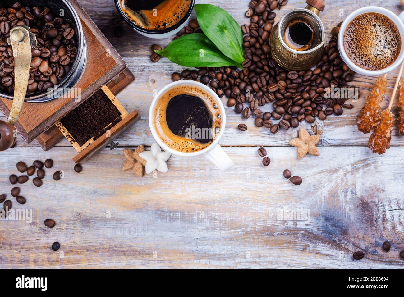 Coffee time background Stock Photo - Alamy