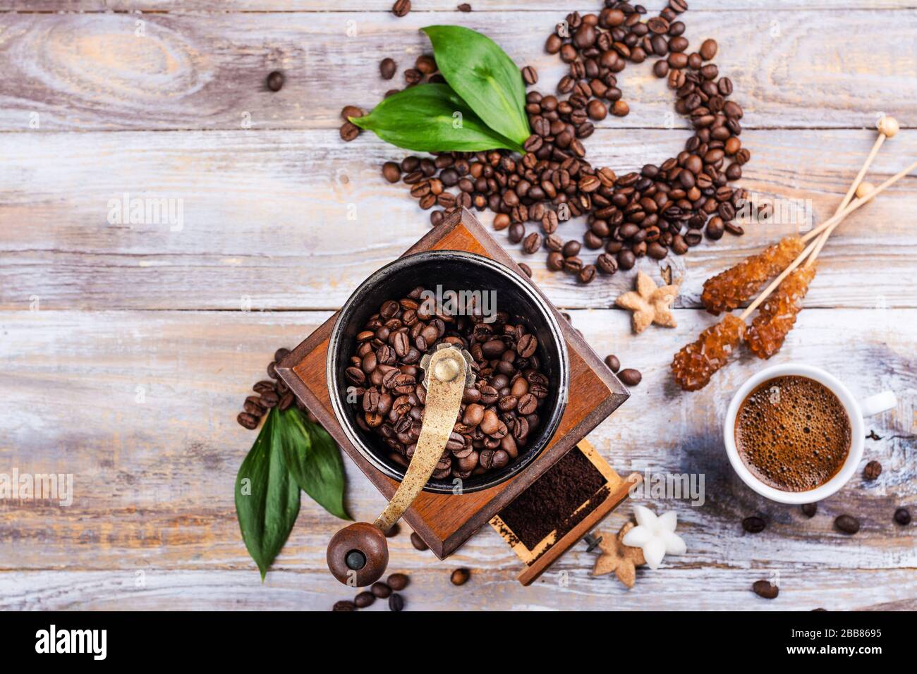 Coffee time background Stock Photo - Alamy