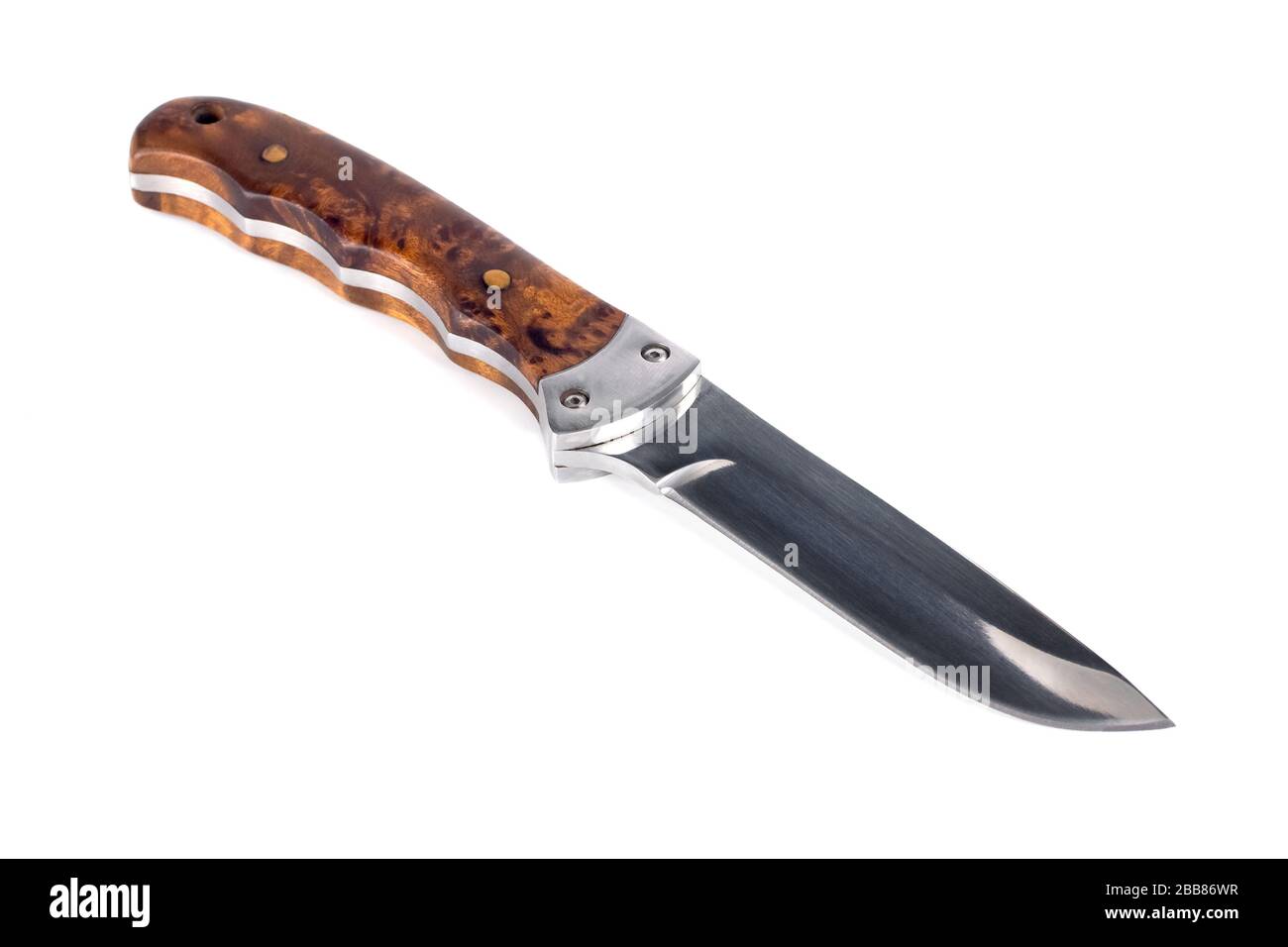 Beautiful hunting knife isolated on white background Stock Photo - Alamy