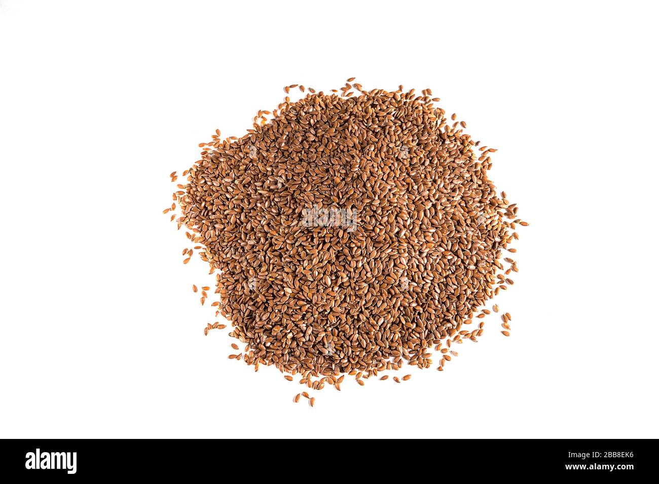 Flat lay brown Flax seeds background isolated on white Stock Photo - Alamy
