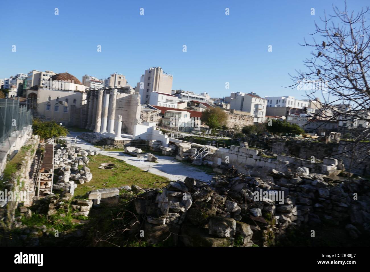 Hadrians Library Athens Stock Photo - Alamy