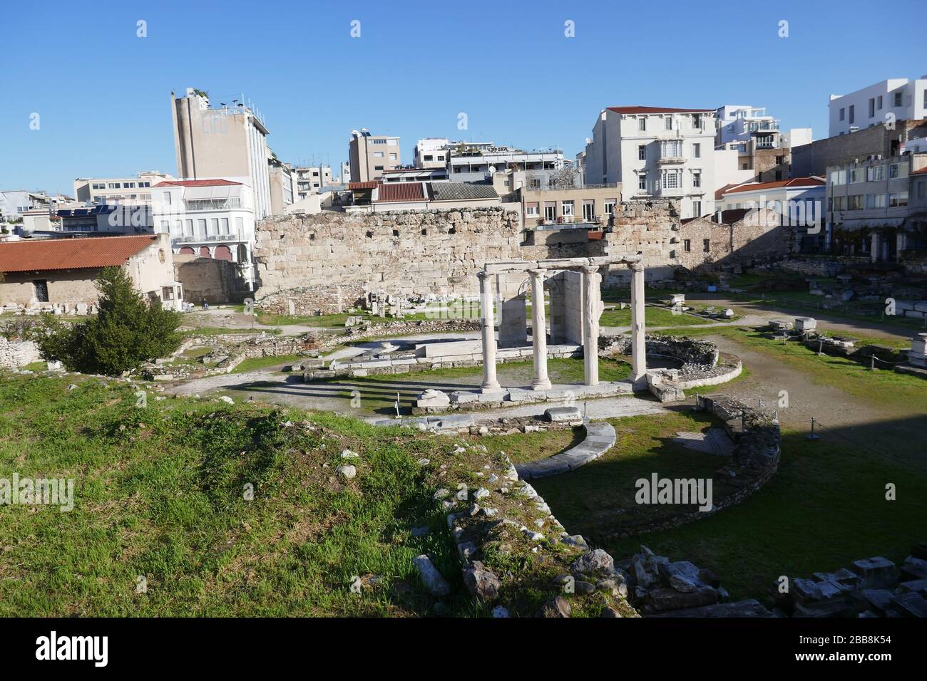 Hadrians Library Athens Stock Photo - Alamy