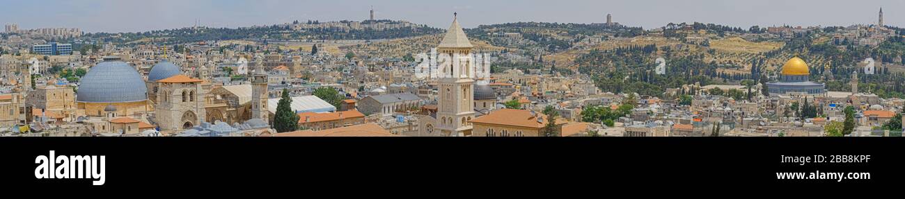 Panoramic view of the old city of Jerusalem Stock Photo - Alamy