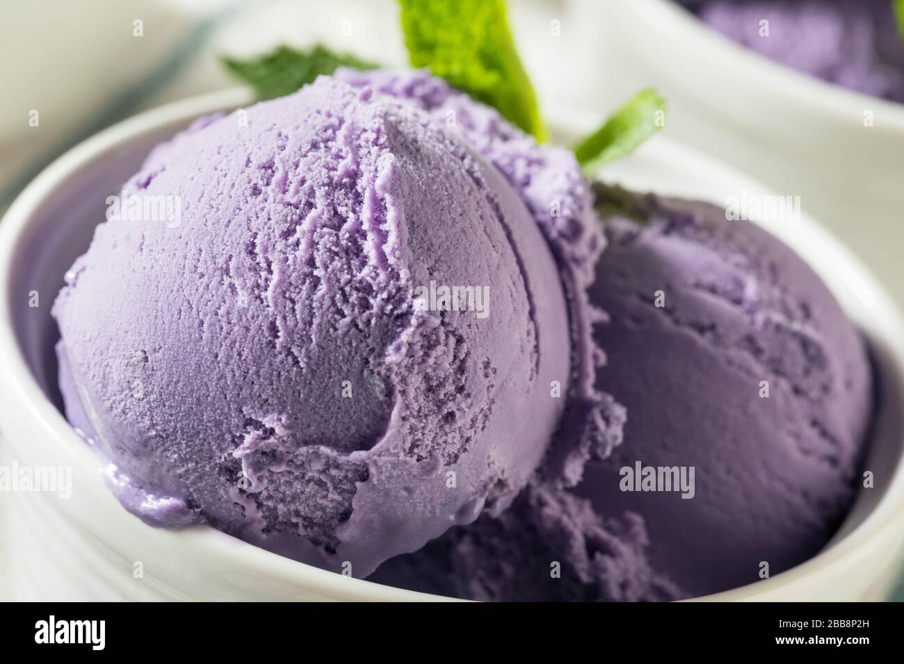 Homemade Purple Japanese Ube Ice Cream in a Bowl Stock Photo - Alamy