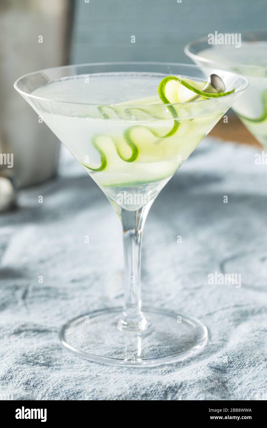 Homemade Japanese Sake Cucumber Martini Cocktail with Vodka Stock Photo ...