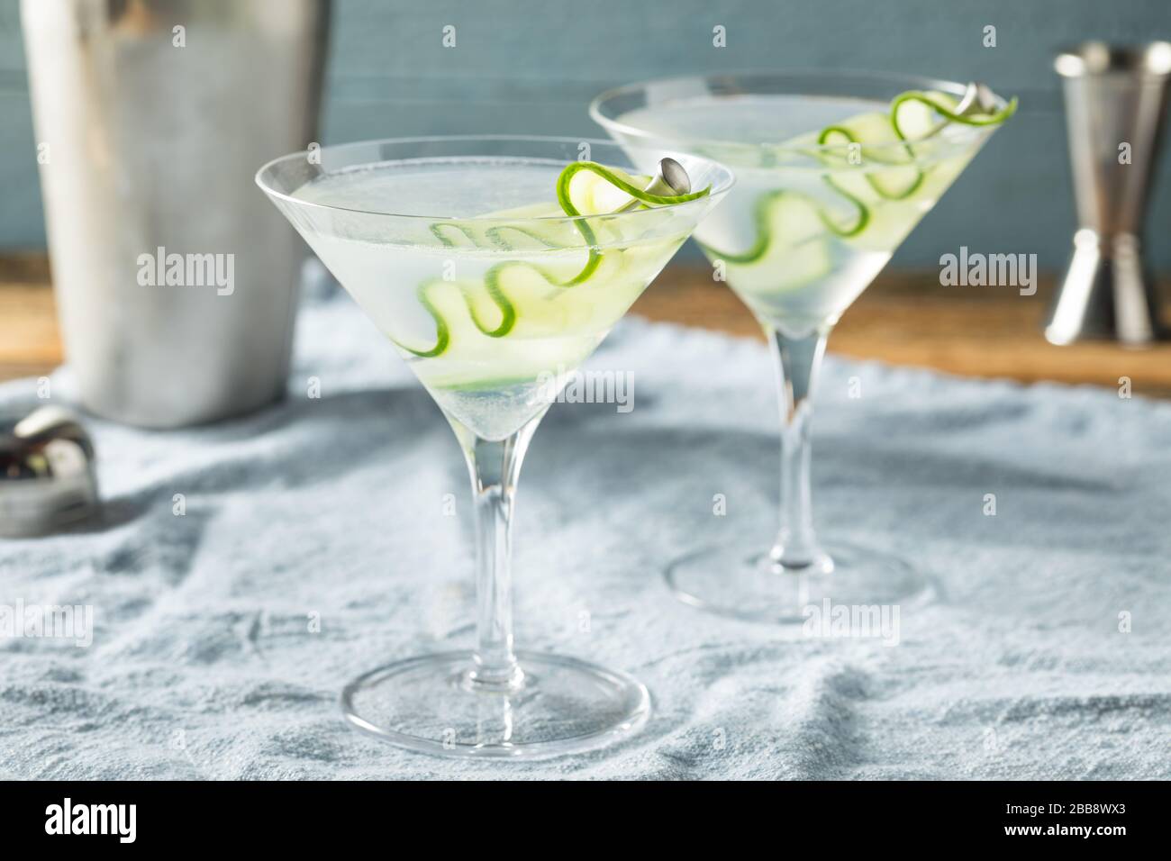 Homemade Japanese Sake Cucumber Martini Cocktail with Vodka Stock Photo ...