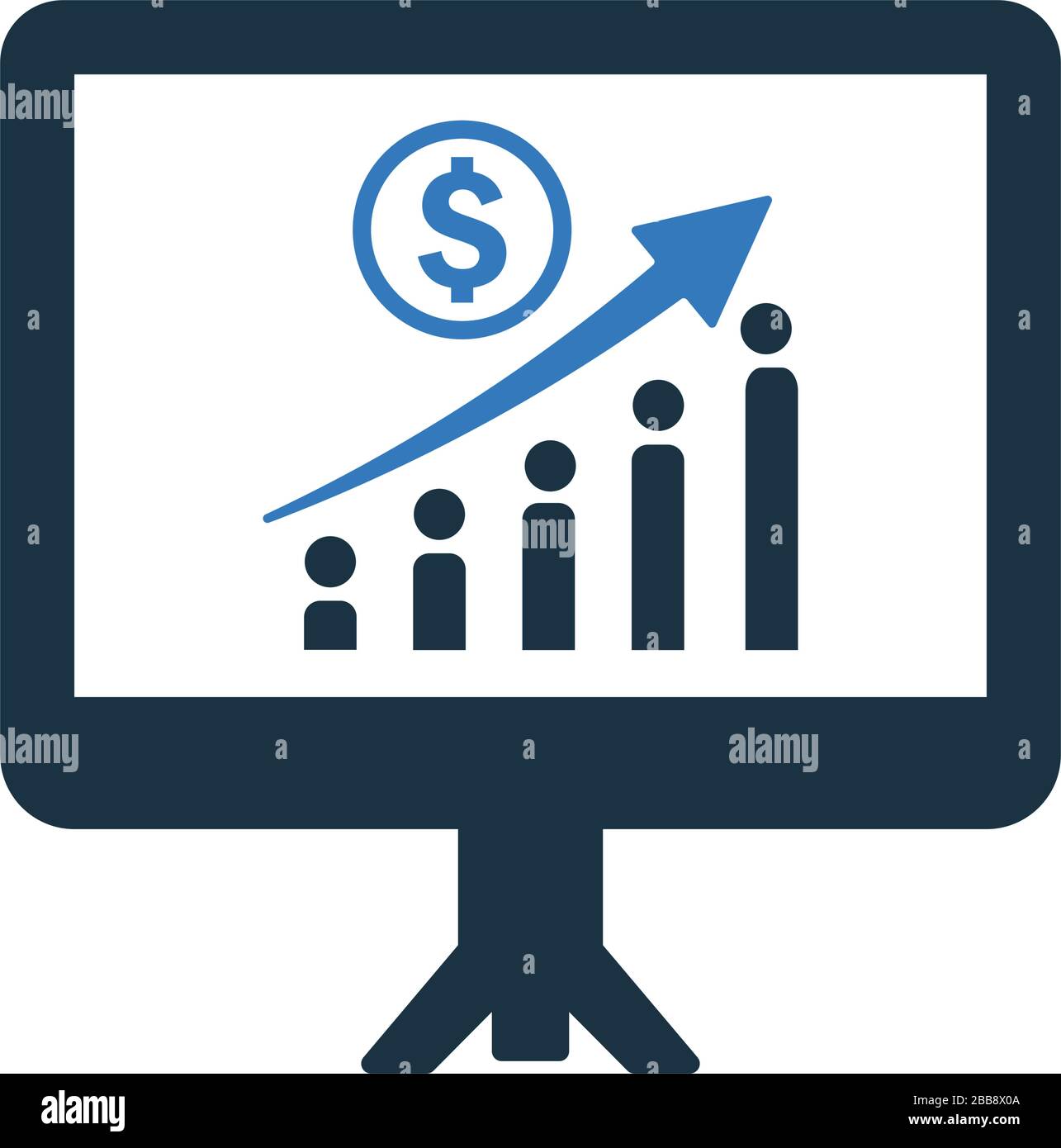 Earning Growth Icon, income report, profit increasing chart design ...