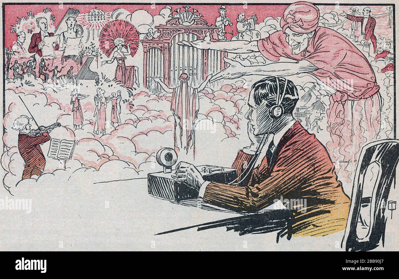 THE MAGIC OF RADIO in a 1925 illustration Stock Photo - Alamy