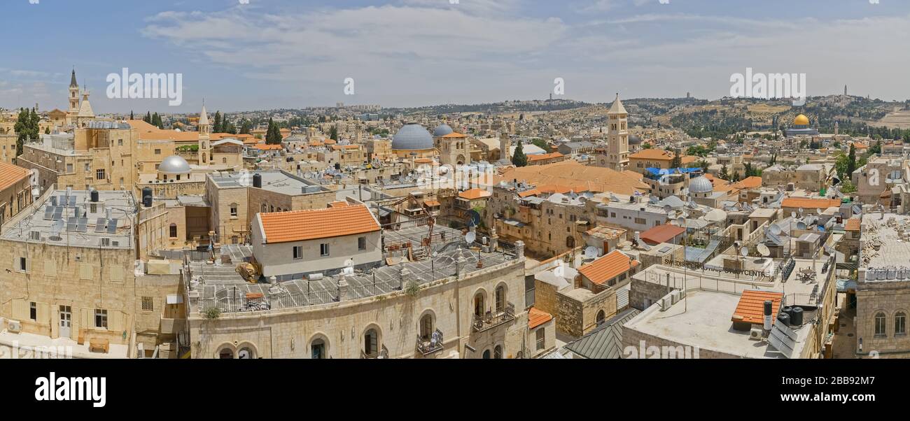 Panoramic view of the old city of Jerusalem Stock Photo - Alamy