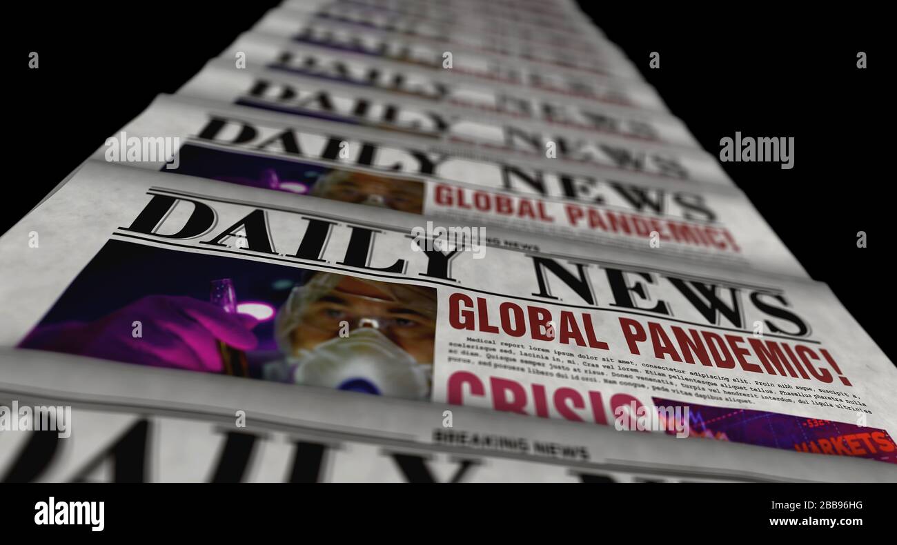 Global pandemic and crisis breaking news – daily newspaper printing ...