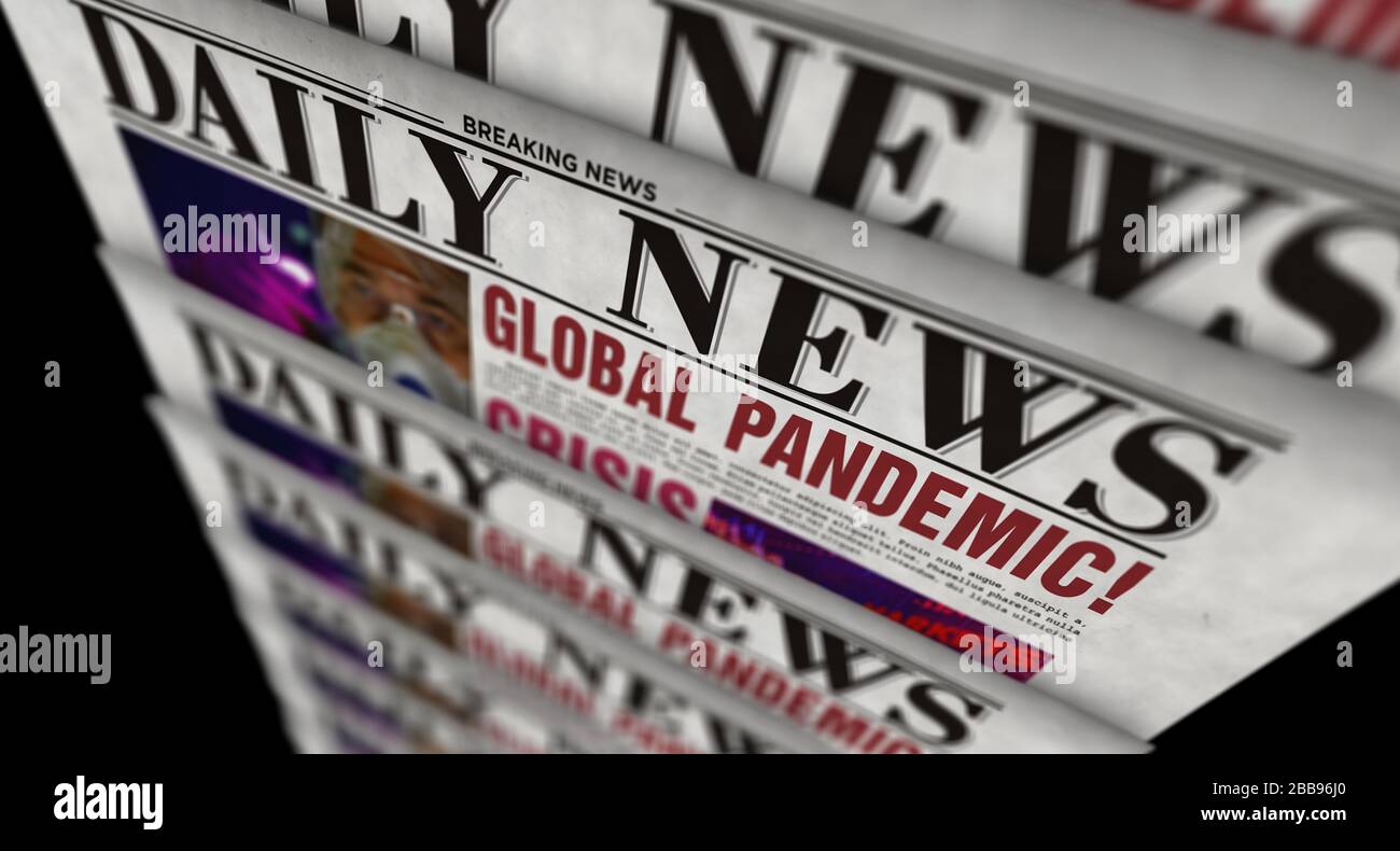 Global pandemic and crisis breaking news – daily newspaper printing ...