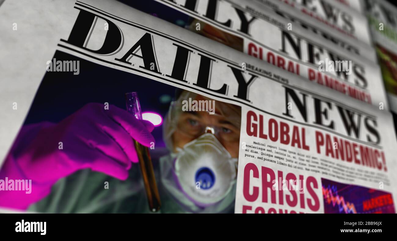 Global pandemic and crisis breaking news – daily newspaper printing ...