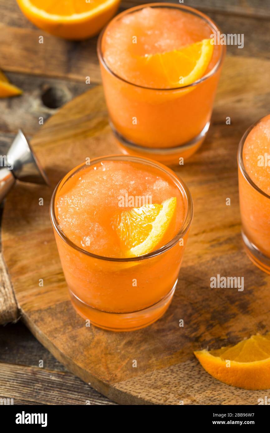 Homemade Frozen Aperol Spritz Slushy with an Orange Stock Photo - Alamy