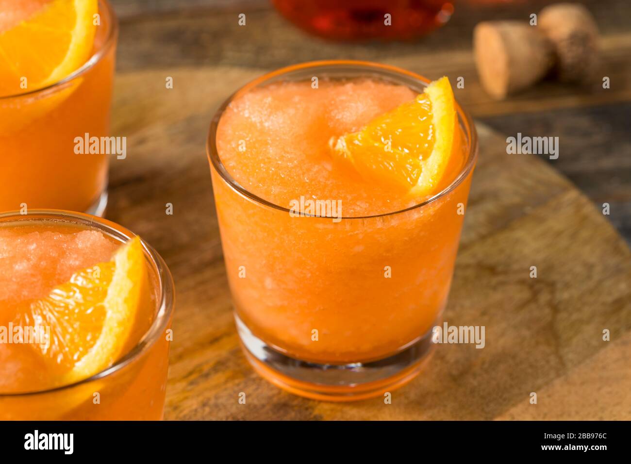 Homemade Frozen Aperol Spritz Slushy with an Orange Stock Photo - Alamy