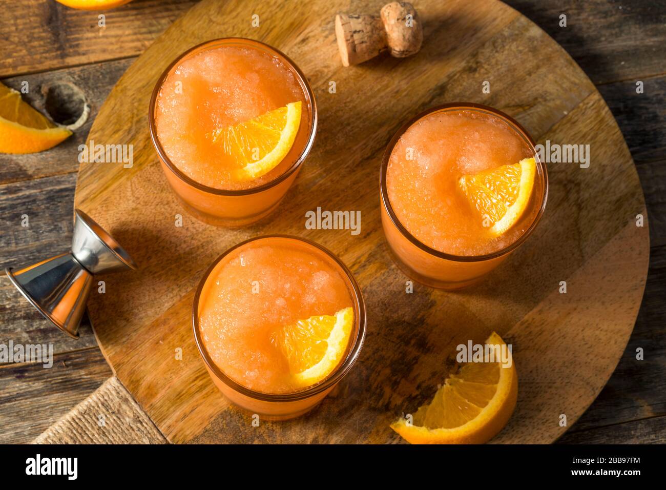 Homemade Frozen Aperol Spritz Slushy with an Orange Stock Photo - Alamy