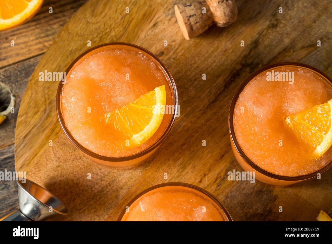 Homemade Frozen Aperol Spritz Slushy with an Orange Stock Photo - Alamy