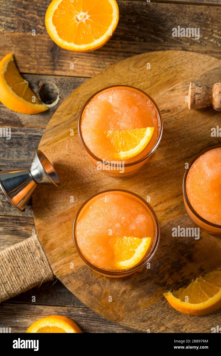 Homemade Frozen Aperol Spritz Slushy with an Orange Stock Photo - Alamy