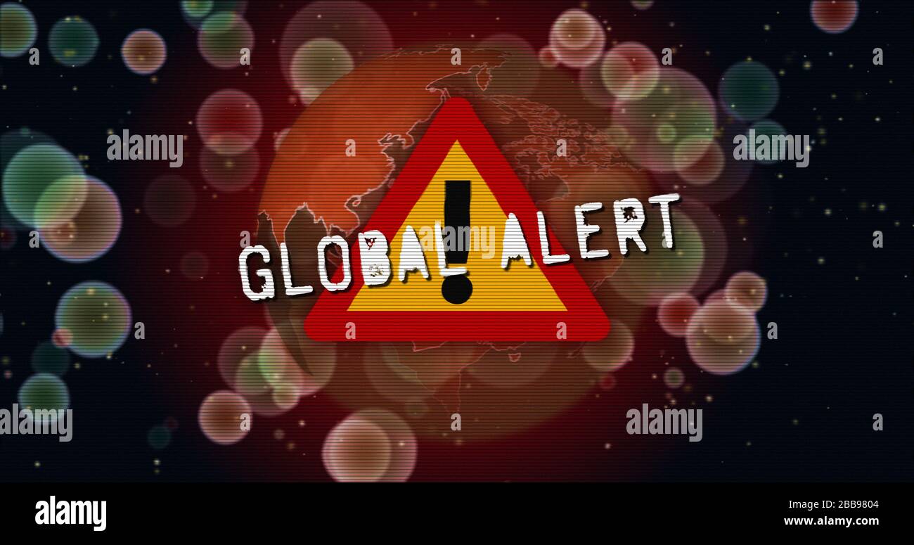 Covid-19 global pandemic alert. Epidemic alert symbols with cell in ...