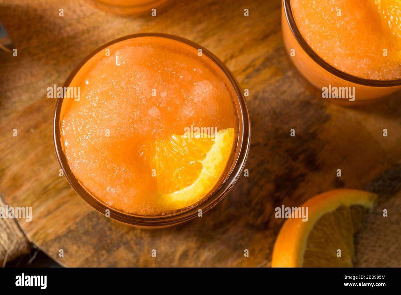 Homemade Frozen Aperol Spritz Slushy with an Orange Stock Photo - Alamy