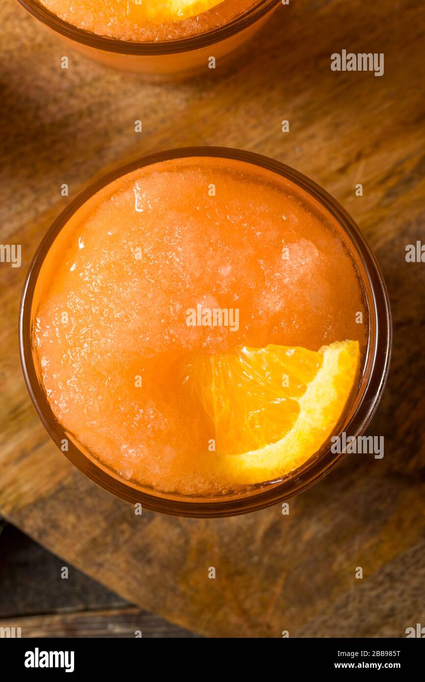 Homemade Frozen Aperol Spritz Slushy with an Orange Stock Photo - Alamy