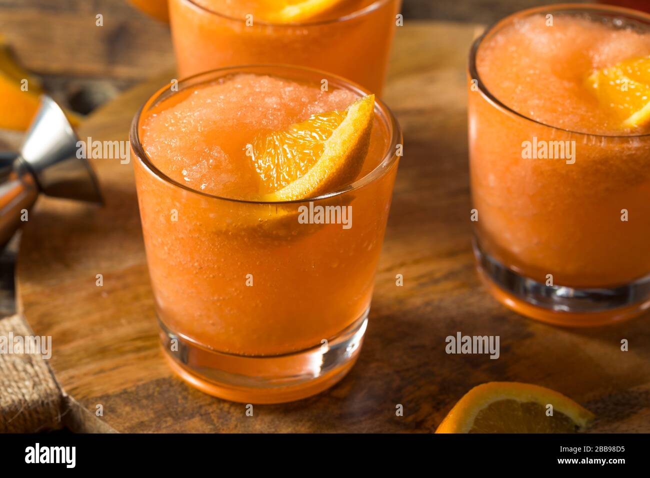 Homemade Frozen Aperol Spritz Slushy with an Orange Stock Photo - Alamy