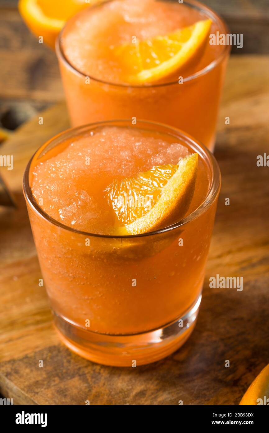 Homemade Frozen Aperol Spritz Slushy with an Orange Stock Photo - Alamy