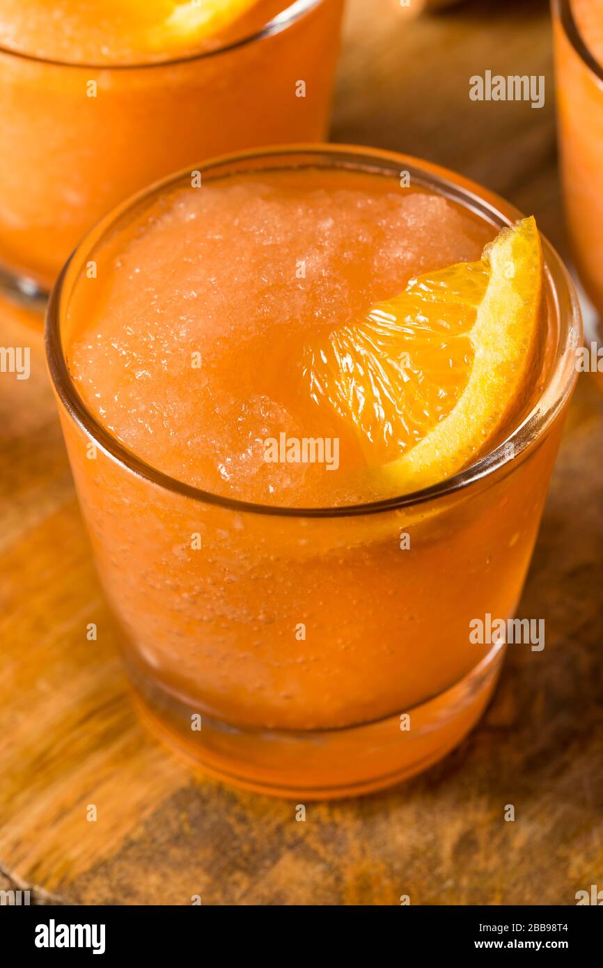 Homemade Frozen Aperol Spritz Slushy with an Orange Stock Photo - Alamy