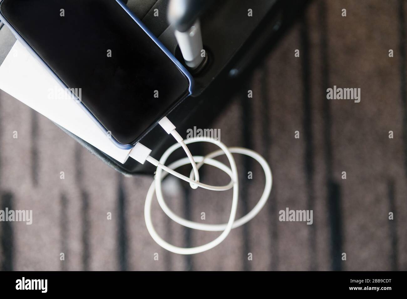 Top view of portable charging device for recharge mobile battery on ...