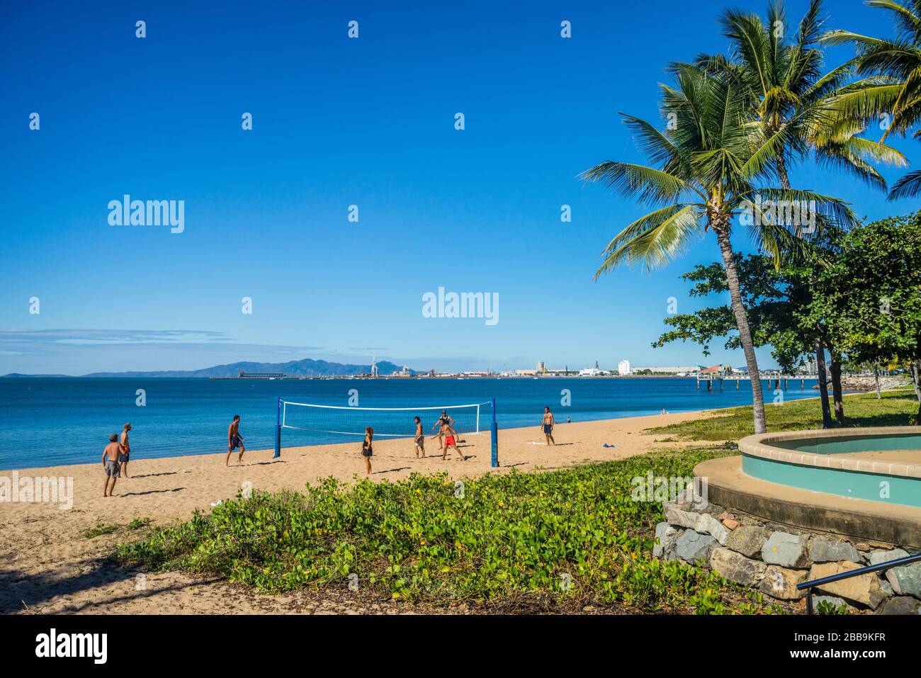 The Strand, seaside foreshore in the Townsville suburb of North Ward ...
