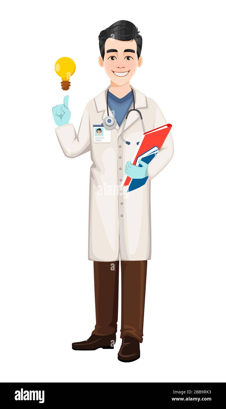 Cool Doctor Cartoon Cartoon Doctor Cartoon Doctor Character Holding